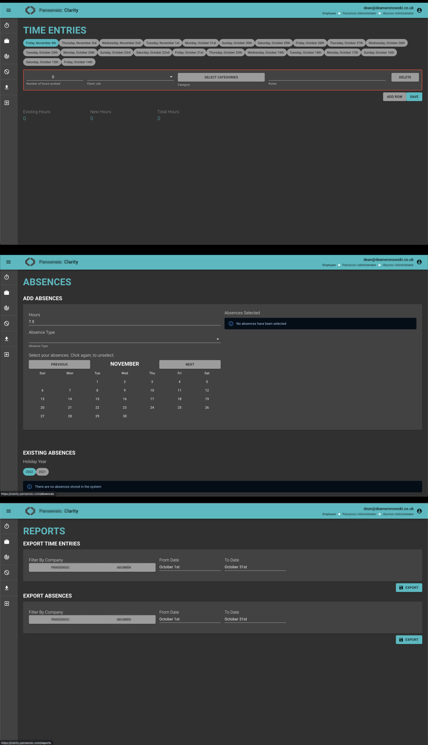 Custom Time Entry Management System - This is the portfolio of Dean Wronowski - Software and ...